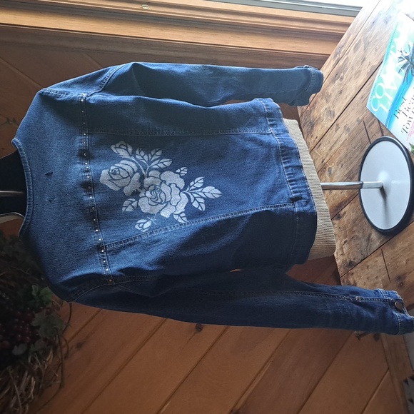 1822 Denim | Jackets & Coats | Womens Upcycled Rhinestone And Rose ...